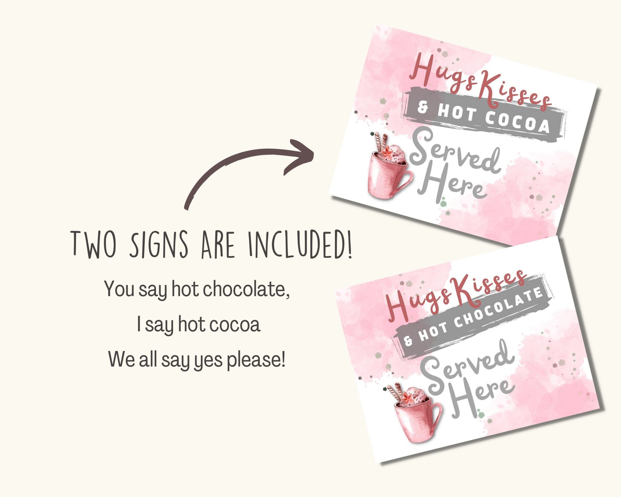 Hugs Kisses & Hot Chocolate Bar Printable Bundle - The Fifth Sparrow No ...