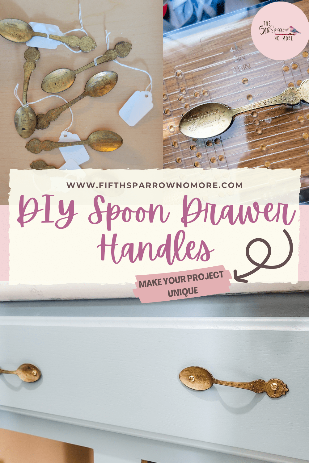 How To Make Drawer Pulls from Spoons - The Fifth Sparrow No More