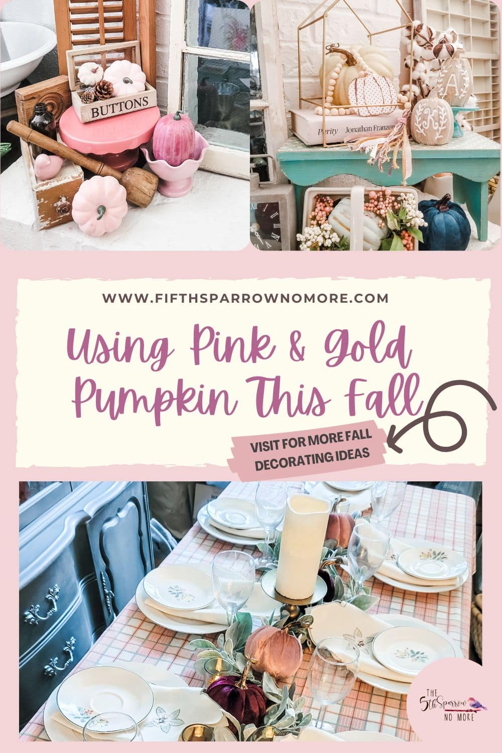 Pink And Gold Pumpkins For Beautiful Fall Decorating