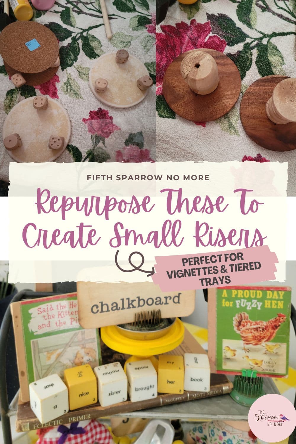 Make Simple Tiered Tray Risers From Thrifted Pieces - The Fifth Sparrow ...