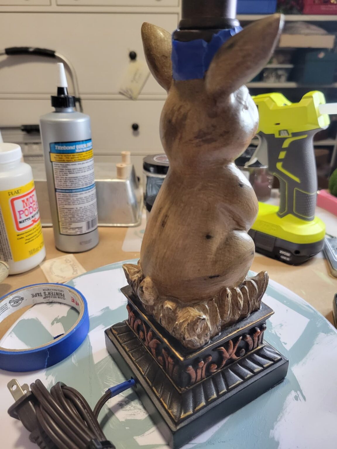 A Rabbit Lamp Gets A Quick and Easy Makeover - The Fifth Sparrow No More