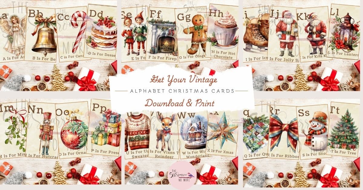 Printable Christmas Alphabet Cards - The Fifth Sparrow No More