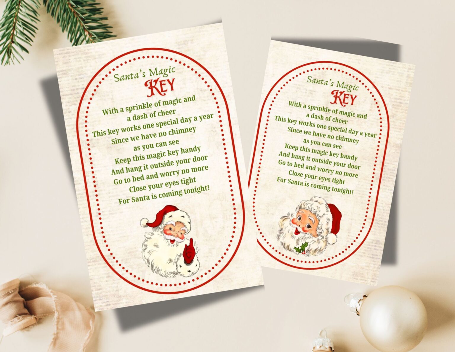 Santa's Magic Key Poem Printable Tag Set - The Fifth Sparrow No More