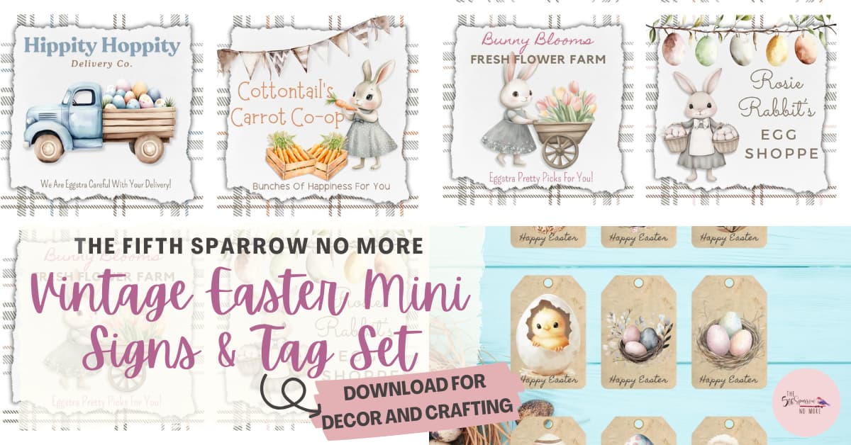 Vintage Easter Printable Mini Signs And Tag Set